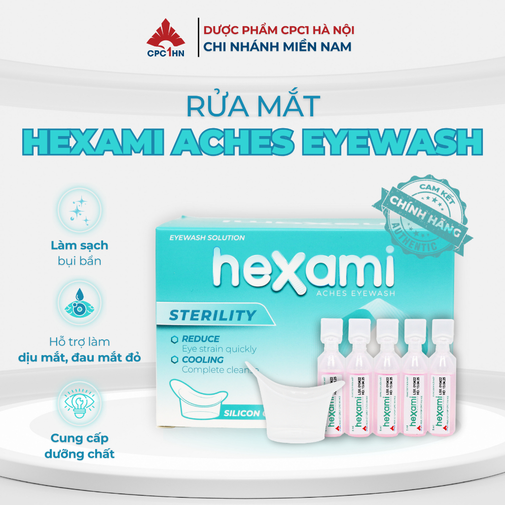Hexami ACHES EYEWASH Premium Antibacterial Eye Wash Tubes to Reduce Eye ...