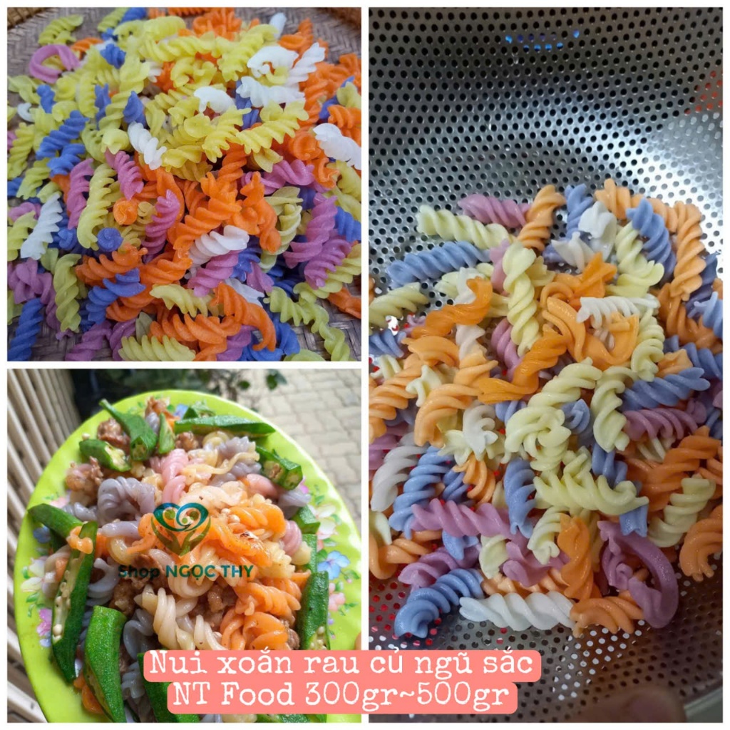 [New] 100% natural five-color vegetable spiral pasta, 300gr pack ...