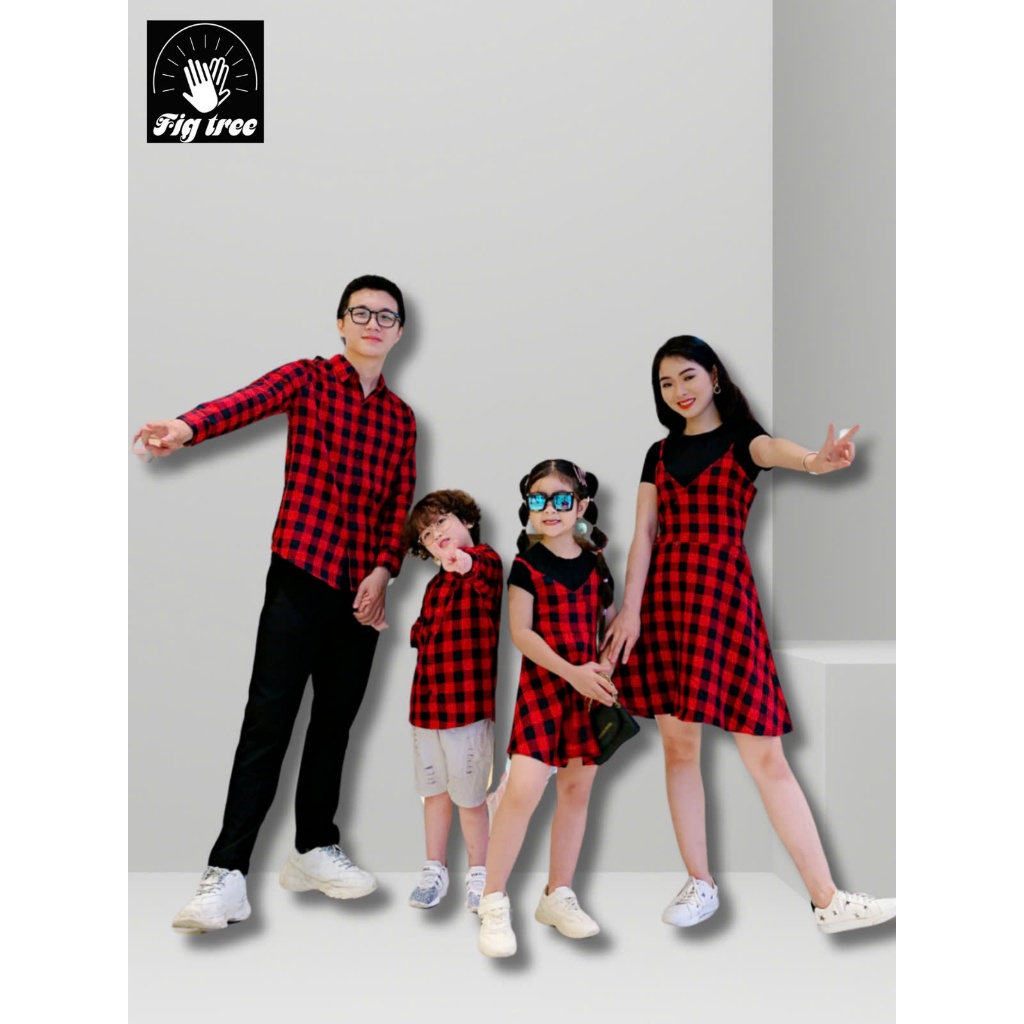 Super brilliant Fig Tree Red Checkered Family Uniform for parties (MS ...