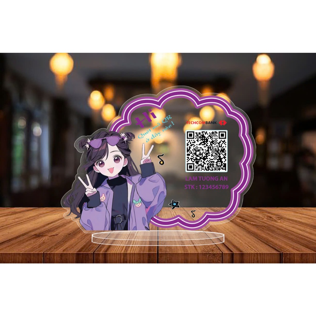 Qr sign/ ADORABLE GIRL QR CODE TABLE for table UV printing on clear ...