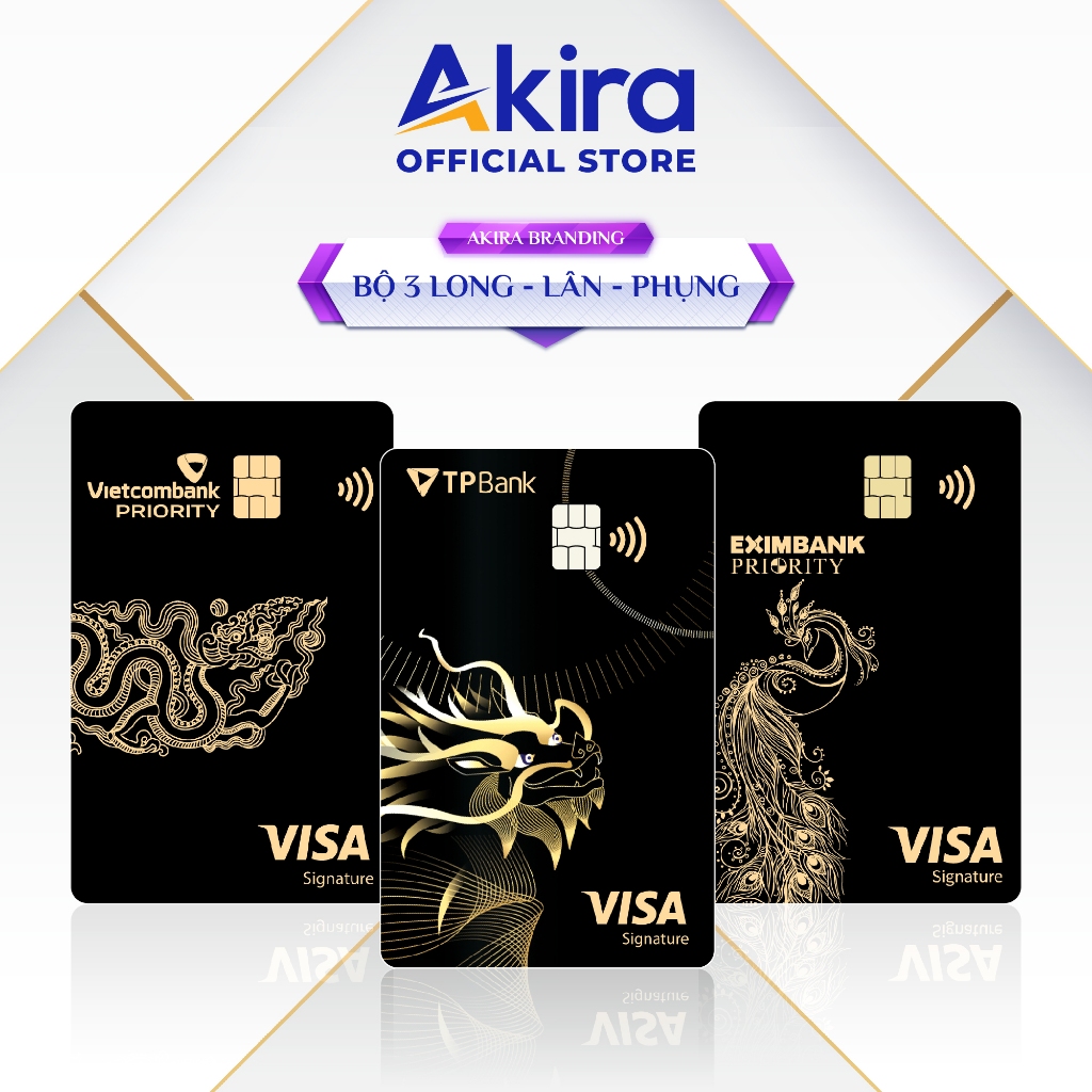 [Set of 3 power cards Long - Lan - Phoenix] Vietcombank black card ...