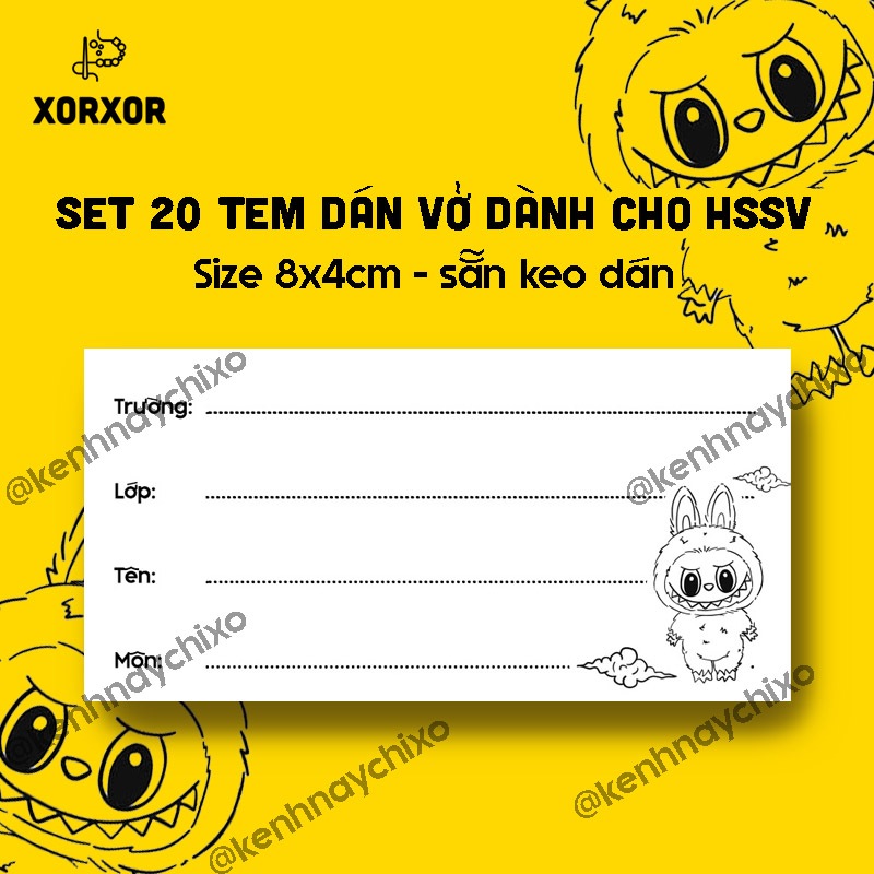 Xorxor l Set of 20 Hot Trend Labubu Notebook Labels, Cartoon Characters ...