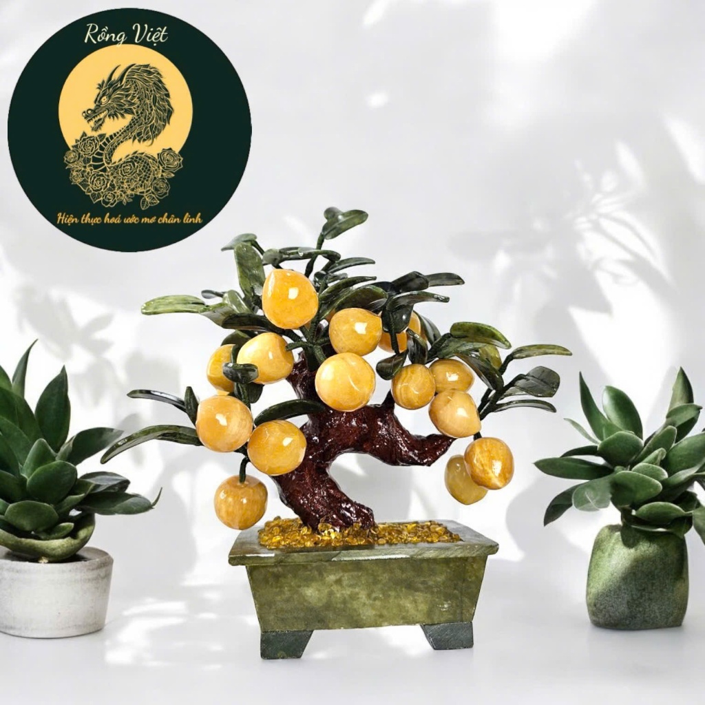 Desktop fortune tree, RONG VIET feng shui stone peach tree, Feng shui ...