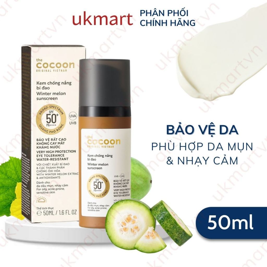 Cocoon squash broad spectrum sunscreen, very high protection SPF 50 ...