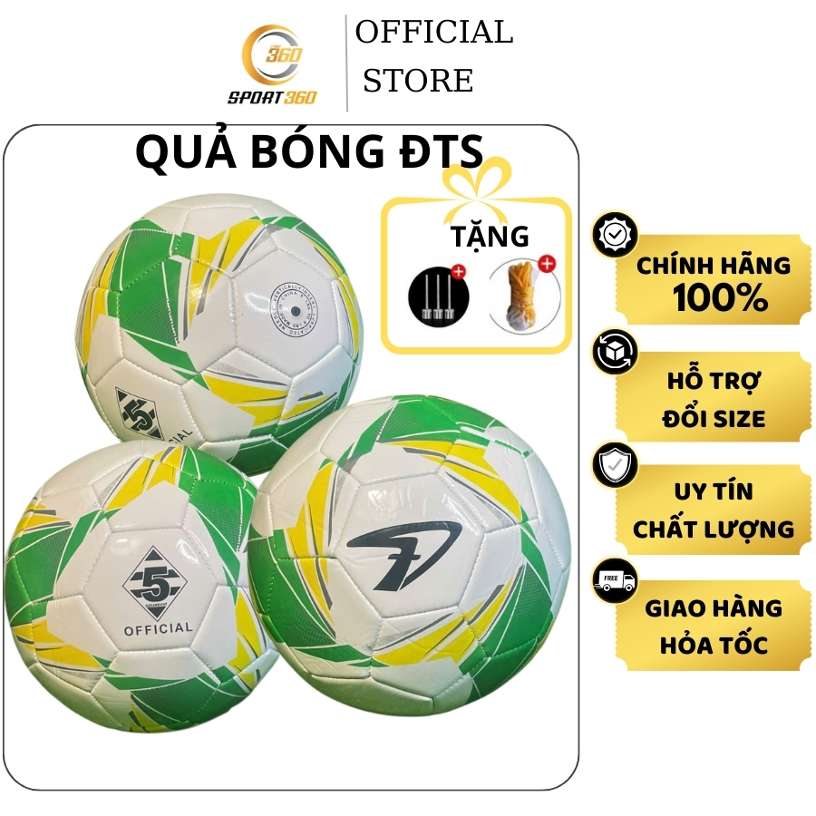 Green and Yellow TelS soccer ball, standard number 5 soccer ball, 3 ...