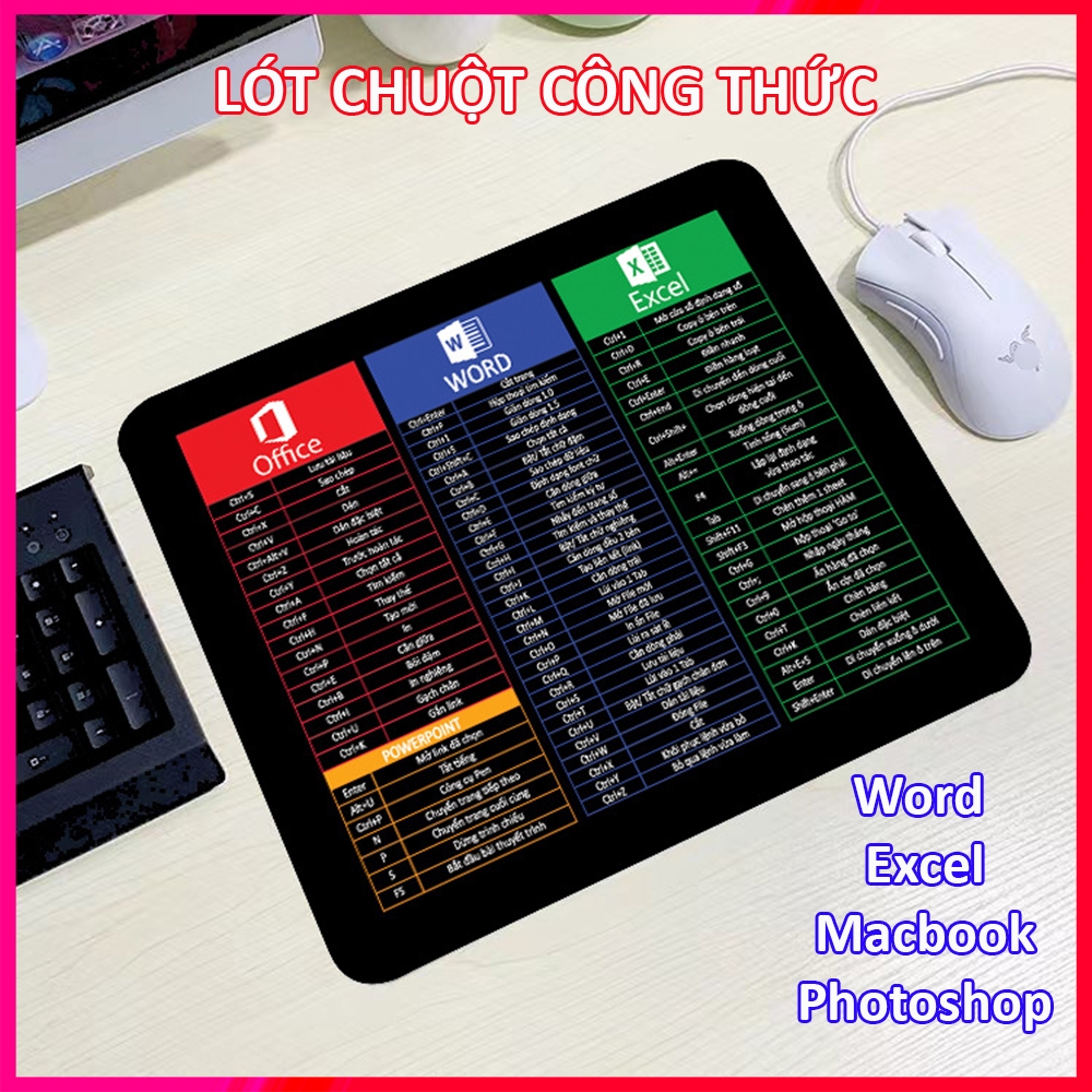 Excel Shortcut Mouse Pad, Formula Mouse Pad Word Excel Photoshop ...