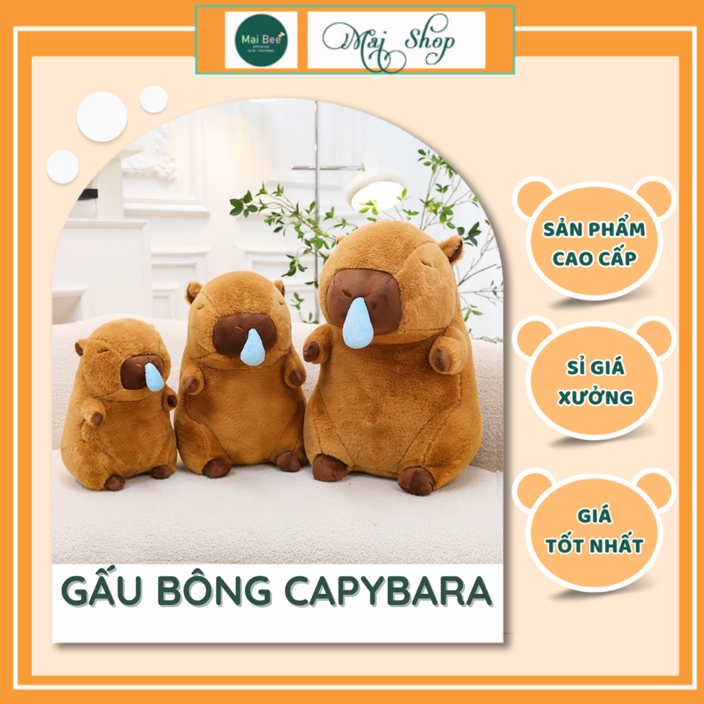 30cm retractable/solid nose Capybara teddy bear, super soft Capybara ...