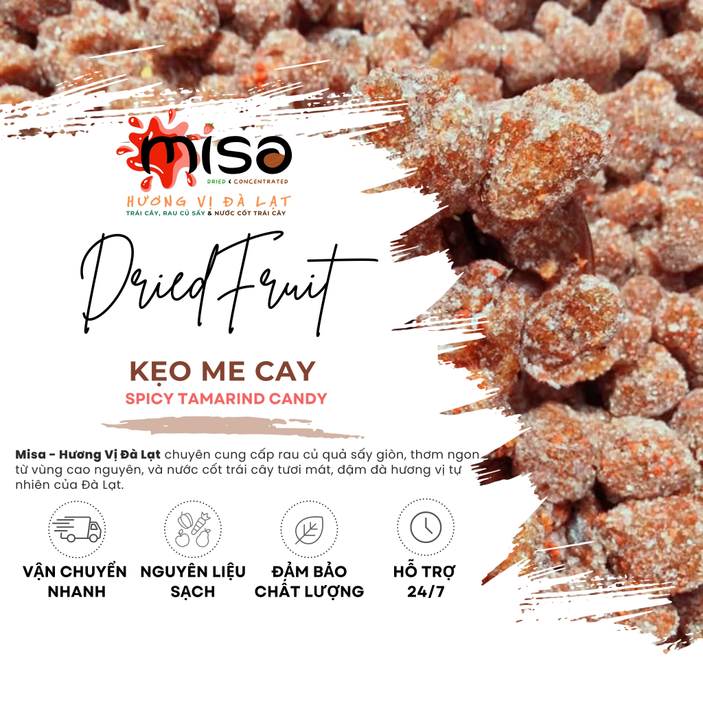 Spicy Tamarind Candy - Misa Specialty, Da Lat flavor - Delicious, less ...