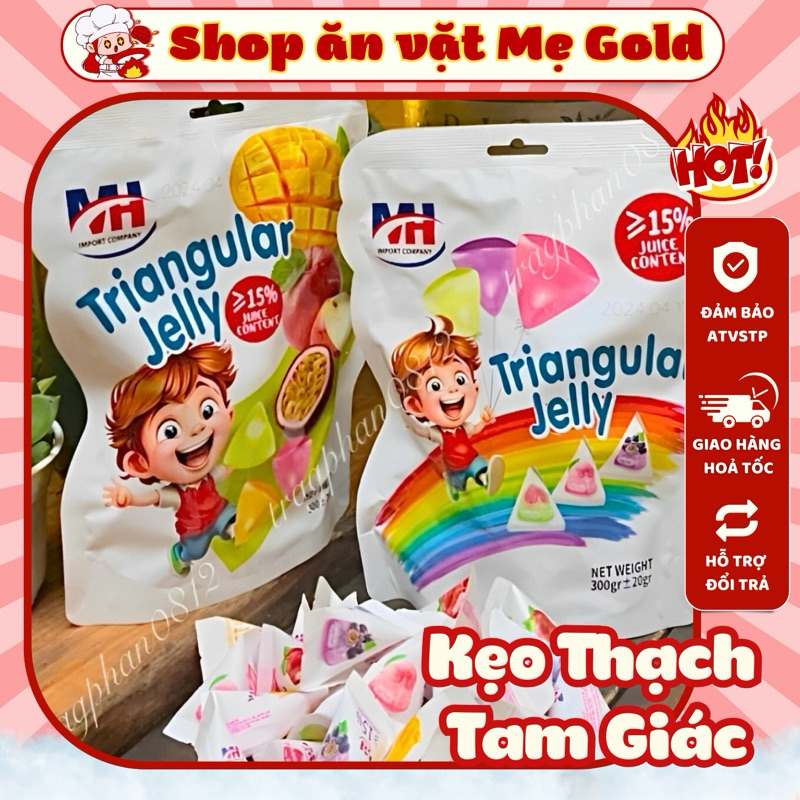 MH triangle jelly candy, fruit-flavored triangle jelly (300g pack ...