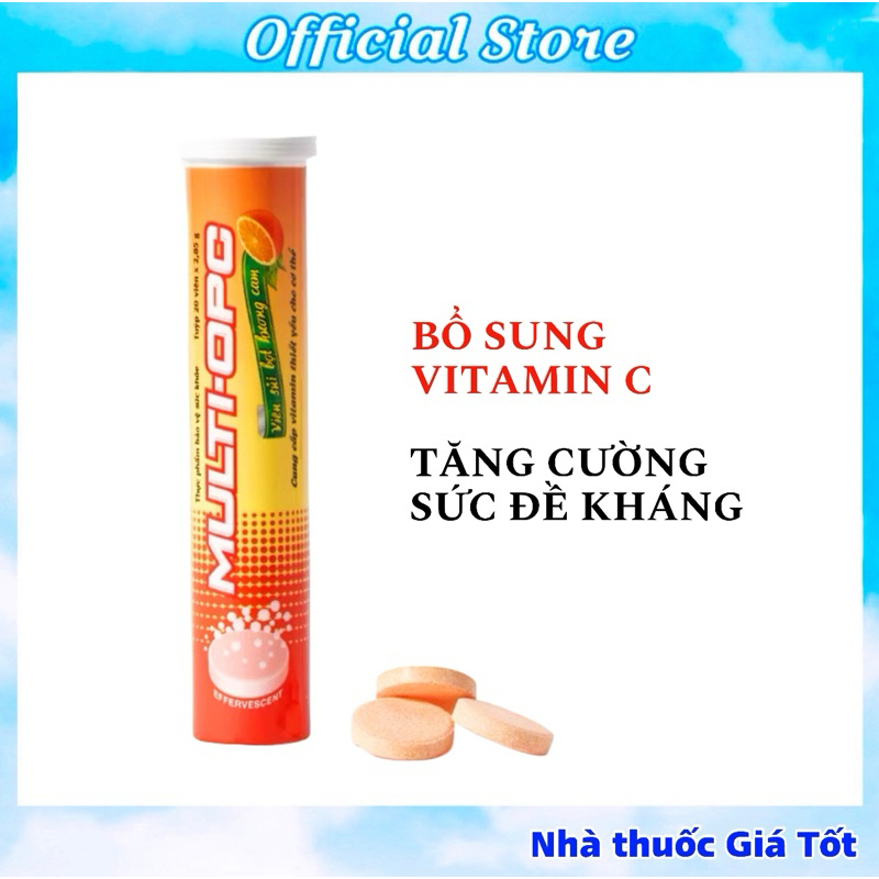 Tube Of 20 Effervescent Tablets Vitamin MULTI-OPC Multivitamin ...