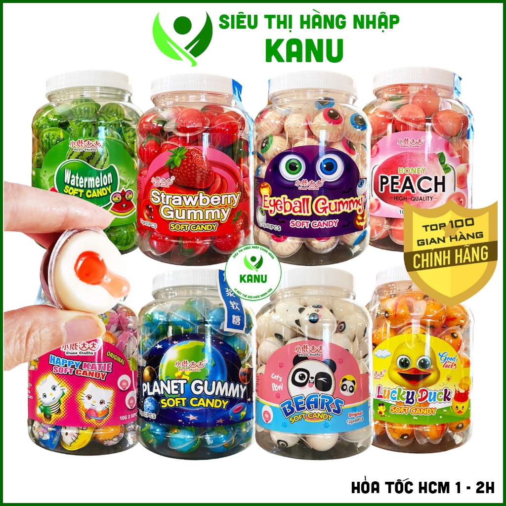 [Box Of 60] Gummy candy shaped like eyes/watermelon/strawberry/duck ...