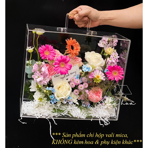 Mica flower box - Gift suitcase box - mica fruit holder with handle ...