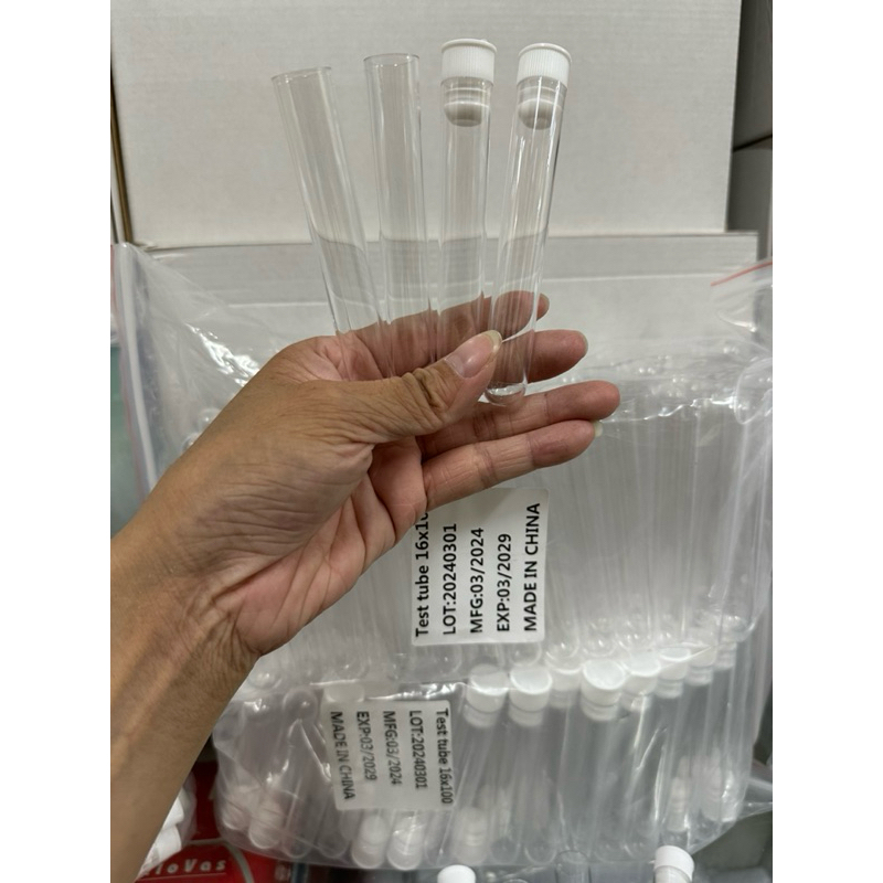 COMBO of 10 pieces] 10ml lidless plastic sample test tube with lid ...