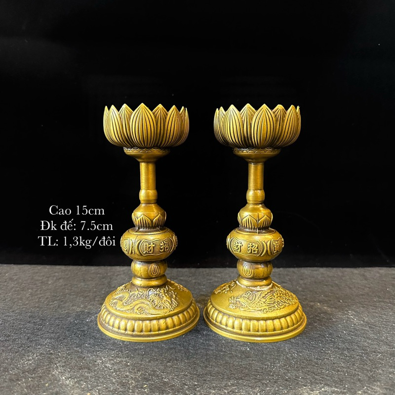 Candlestick - bronze lotus candlestick - dragon and phoenix candlestick ...