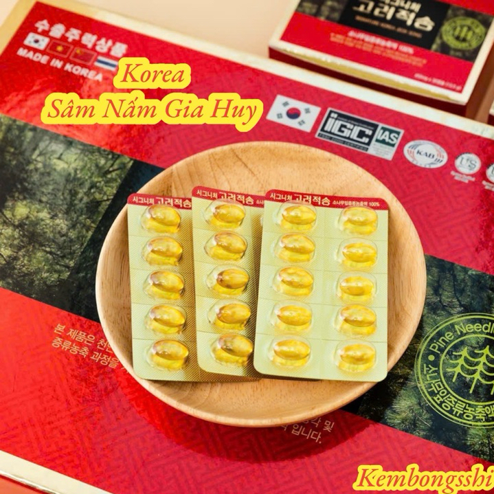 Korean Red Pine Gold essential oil Box of 100 tablets (2300) | Shopee ...