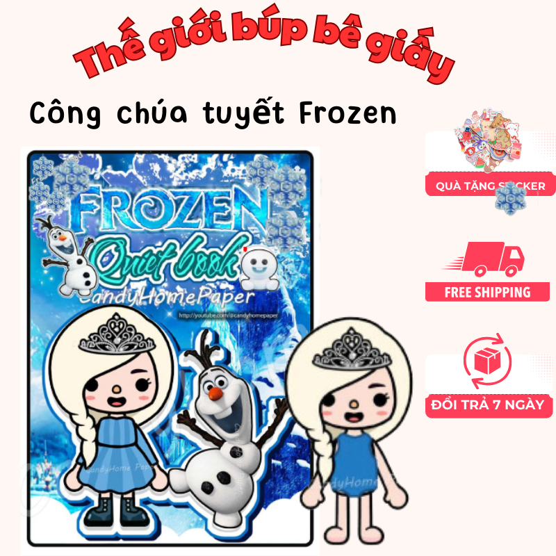 Lovely Frozen snow princess paper doll toy, handmade peel-and-stick toy ...