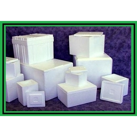 Styrofoam boxes to keep heat with tape and gel ice of all kinds ...