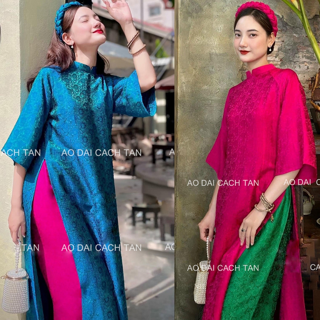 Mixi high-quality brocade ao dai, modern ao dai for young women to wear ...