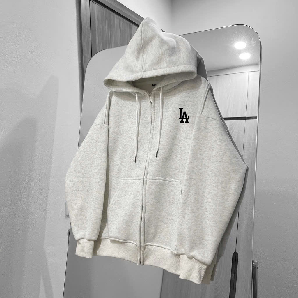 Men's and women's felt zip hoodie In LA Jacket cotton felt zip hoodie ...