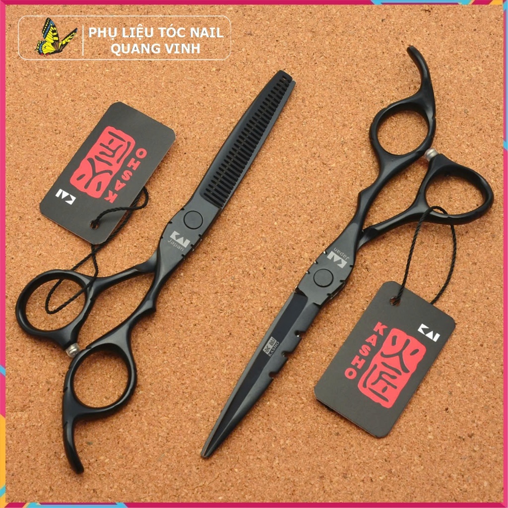 Kasho HA 02 black hair cutting scissors set (right hand scissors ...