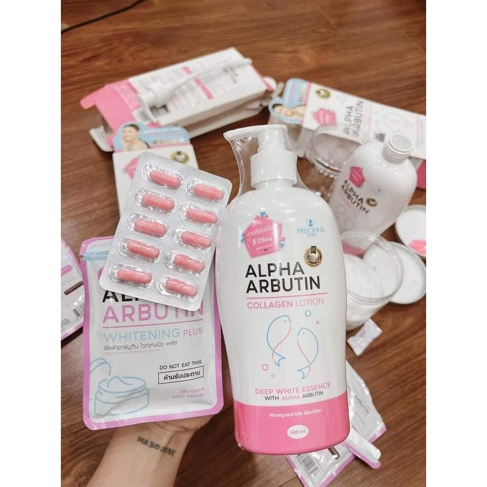 1 COMBO 01 bottle of alpha arbutin 3plus body lotion + 01 blister pack ...