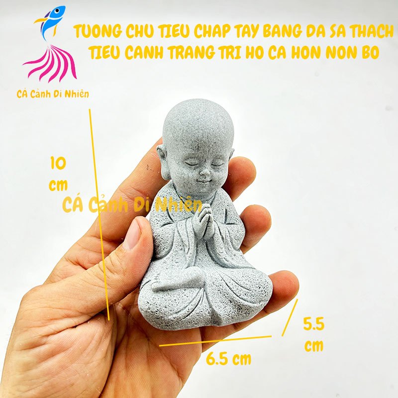 SA Sandstone statue of a little monk holding his hand as a miniature to ...