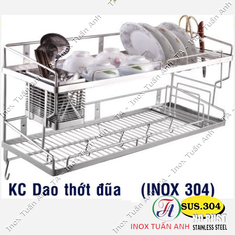 Multi-purpose 304 stainless steel dish rack - 2-tier wall-mounted multi ...
