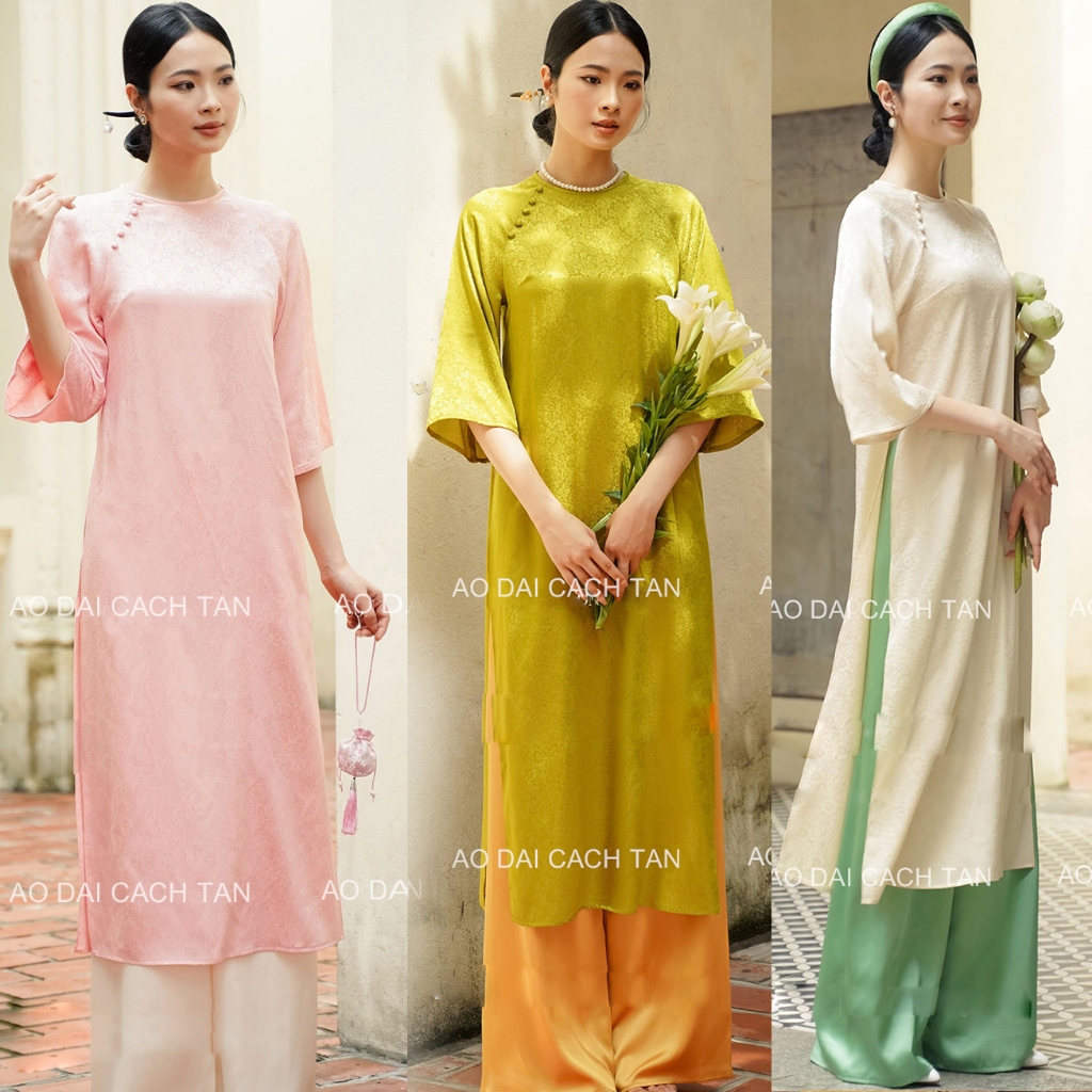 New model of women's modern brocade ao dai for muses to wear to wedding ...