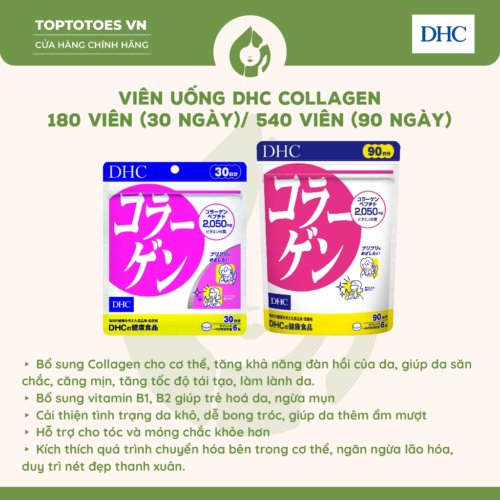 Dhc Collagen pills for skin beauty and anti-aging 180 pills (30 days ...