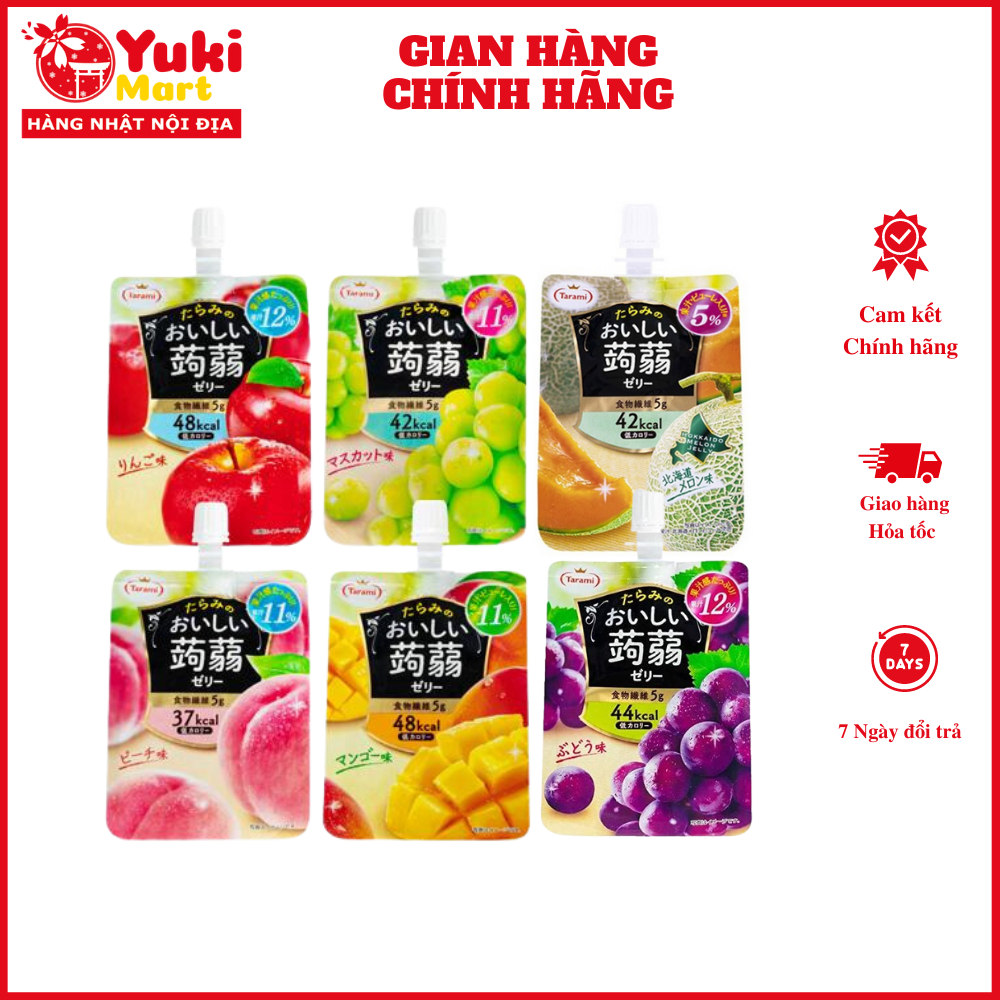 Japanese Jelly Konnyaku Tarami fruit Jelly bag in many flavors 150g ...