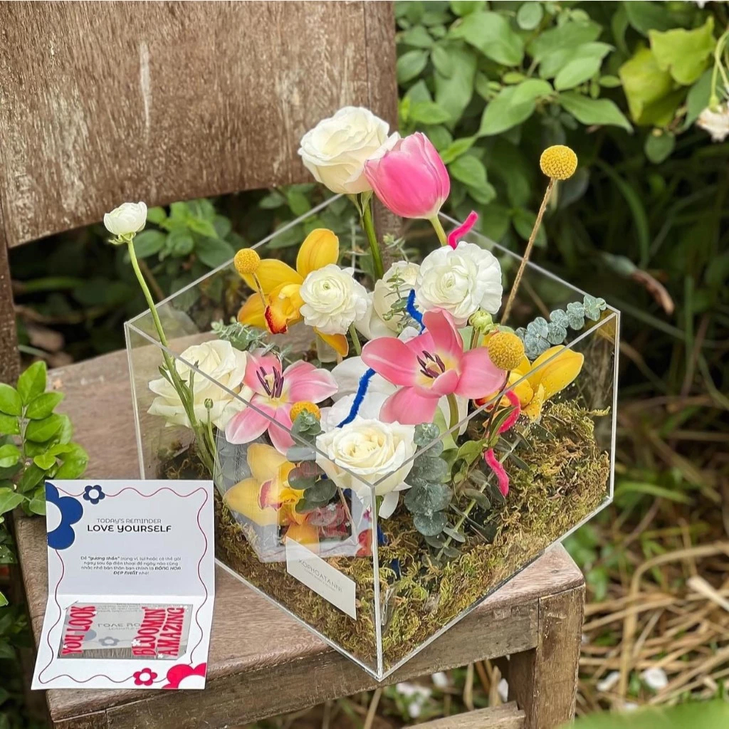 Transparent mica flower arrangement box (model WITHOUT lid) | Shopee ...