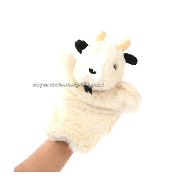 Goat-shaped hand puppet with beard - Hand puppet tells stories for ...