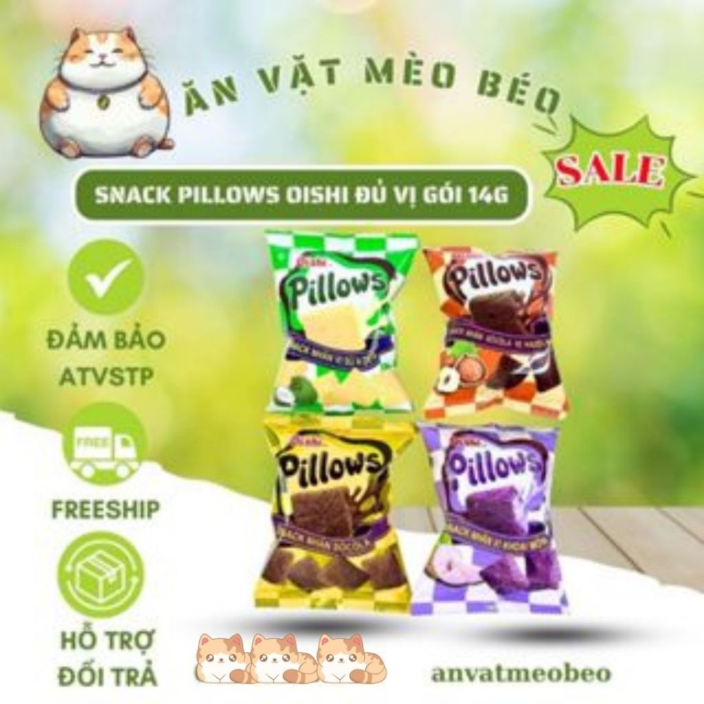 Oishi snack Pillows chocolate, taro, almond, coconut milk, vanilla ice ...