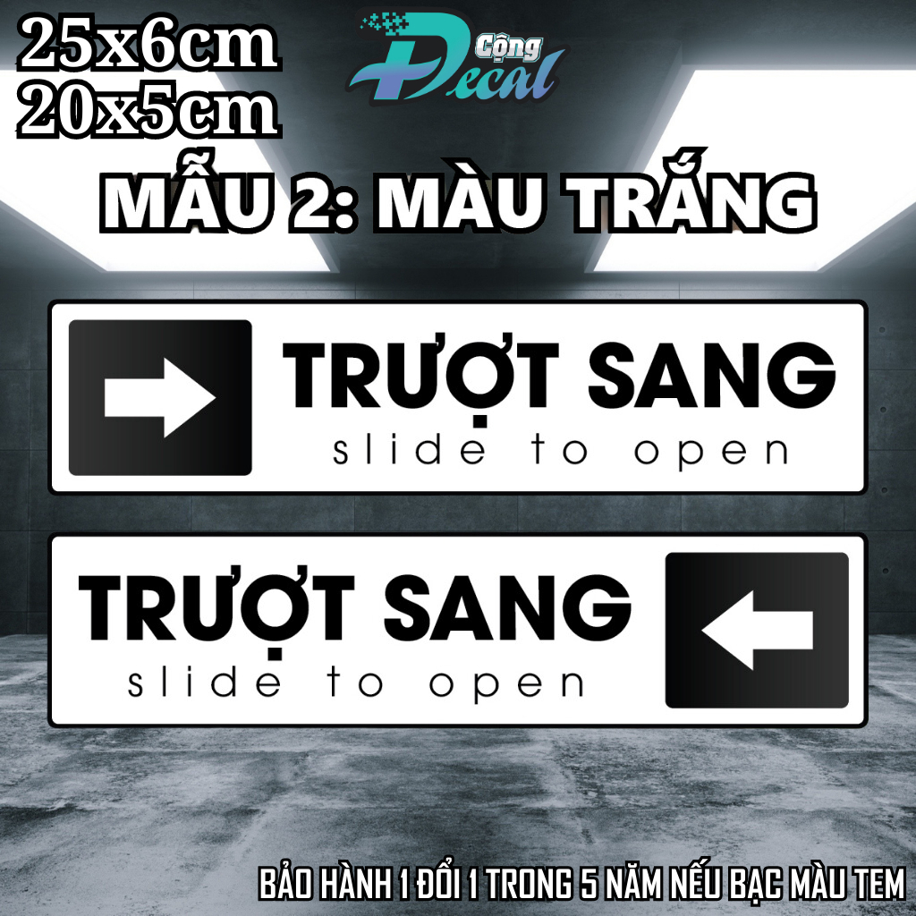 Sliding decal to left and right, arrow decal pulling sliding door ...