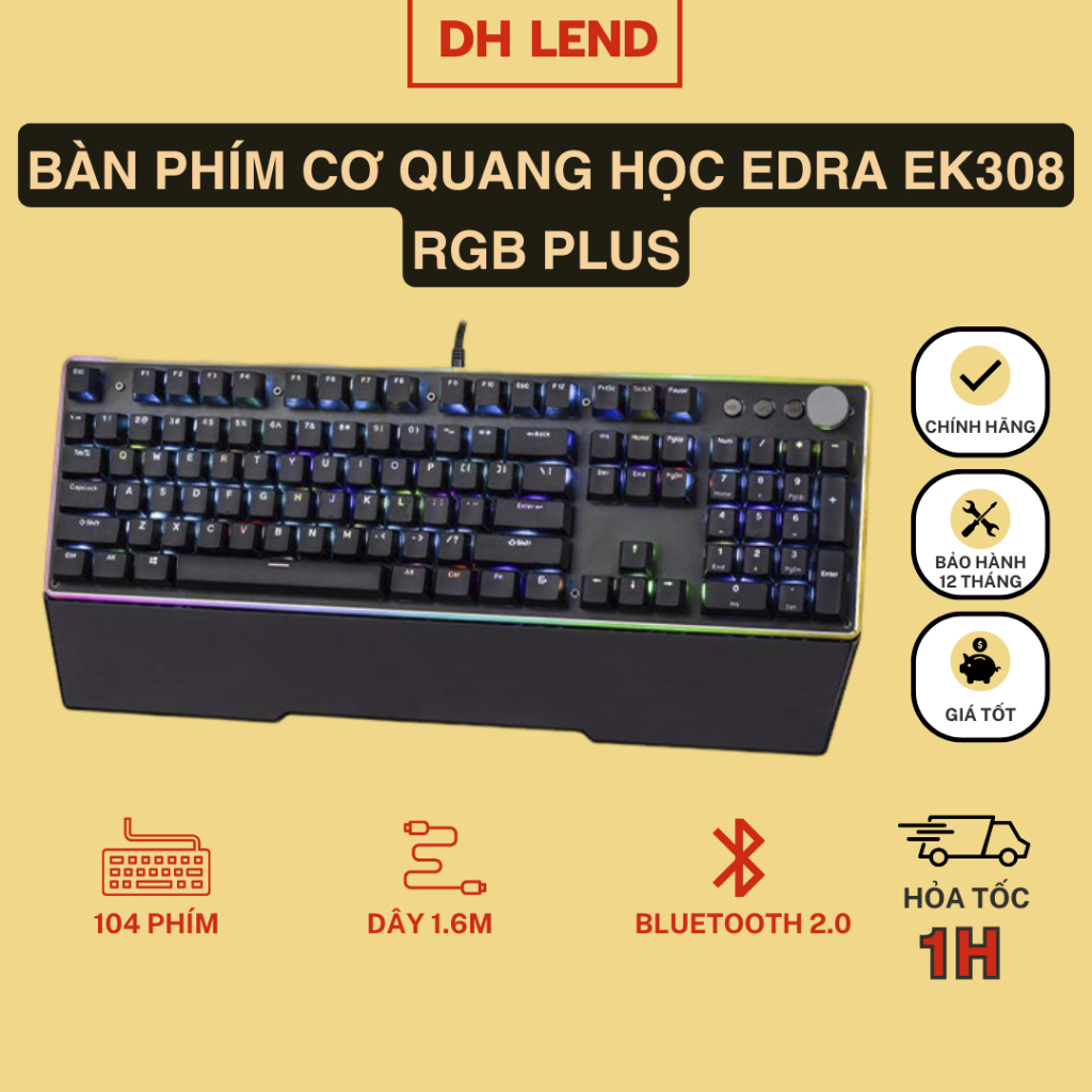 Edra EK308 RGB PLUS Optical Mechanical Keyboard - Immortal switch ...