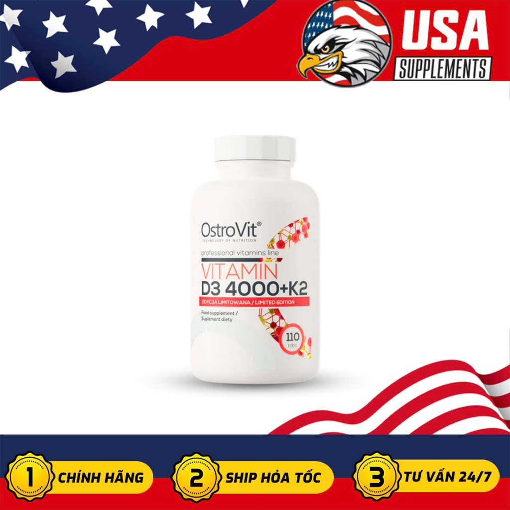 Ostrovit Vitamin D3K2 MK7- Pills to Support Health, Immunity, Bones and ...