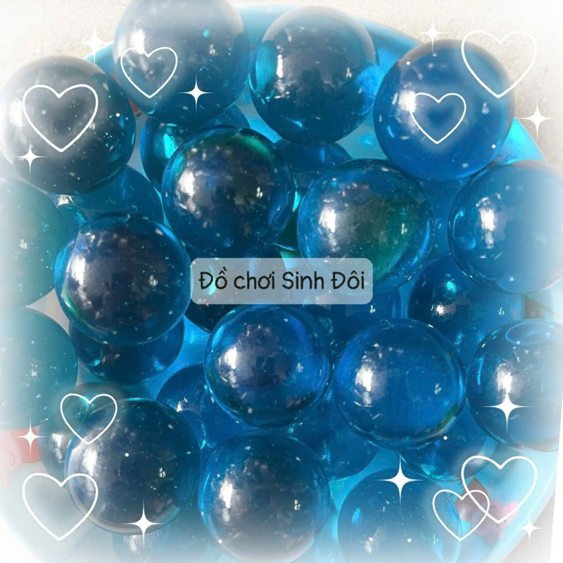 Large CLEAR BLUE GLASS BALLS 25mm - traditional marbles | Shopee Singapore