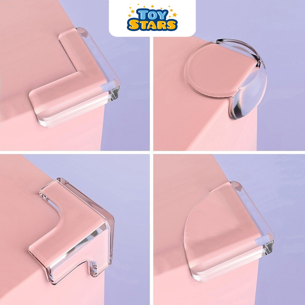 Combo of 10 Silicone Table Edge Covers - Transparent Sharp Corner ...