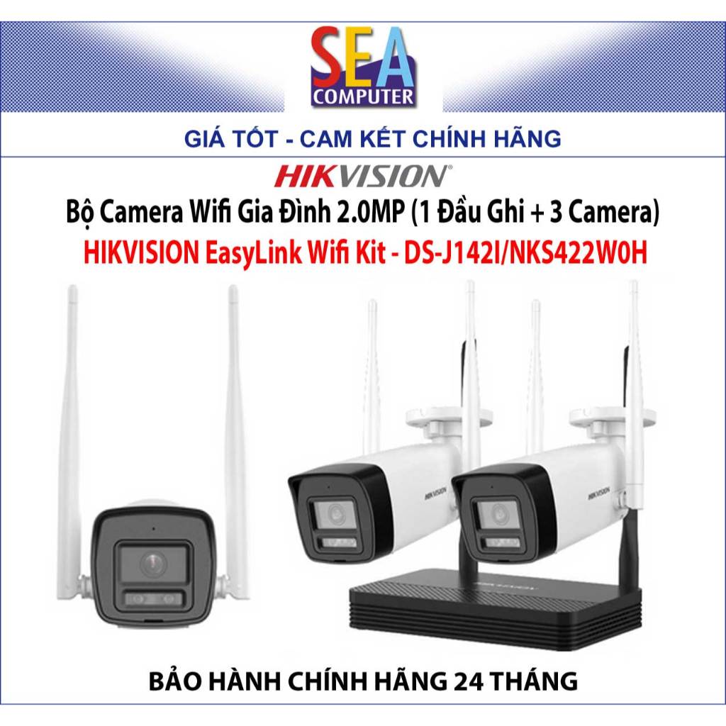 2.0mp Home Wifi Camera Set (1 Recorder + 3 Cameras) HIKVISION EasyLink ...