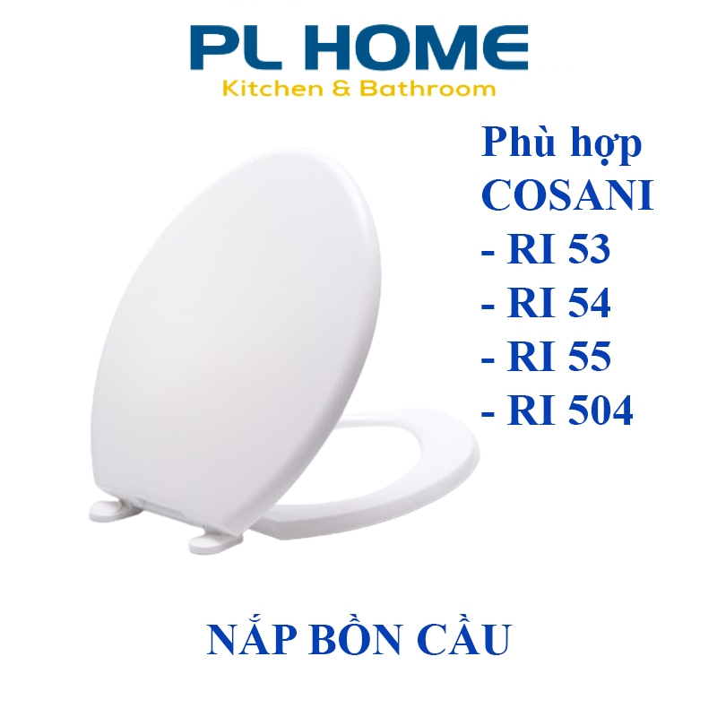 White plastic toilet lid suitable for replacing COSANI RI53, RI54, RI55 ...