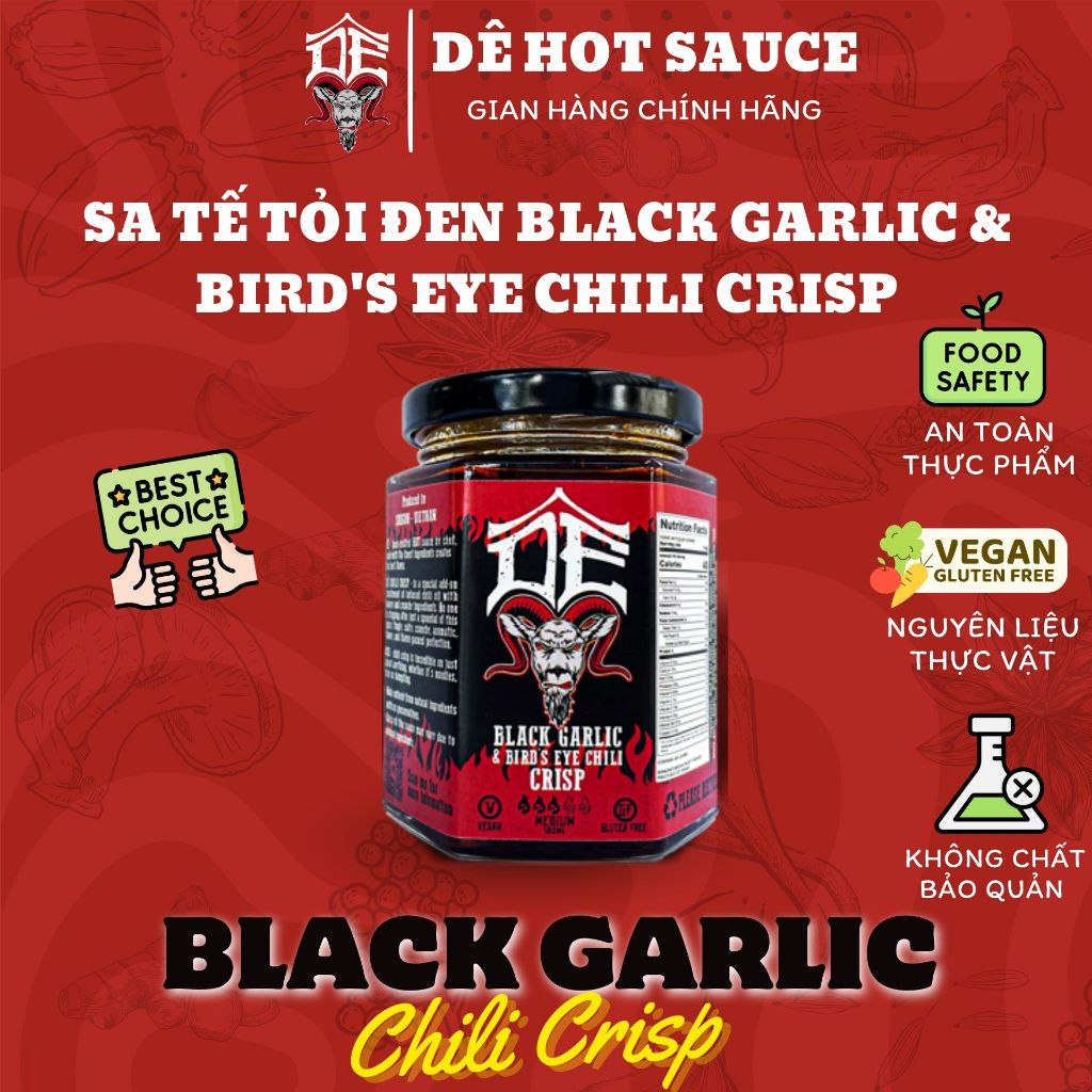 SA Medium Spicy Satay Black Garlic GOAT Hot Sauce Jar 180ml Spicy 3/5 ...