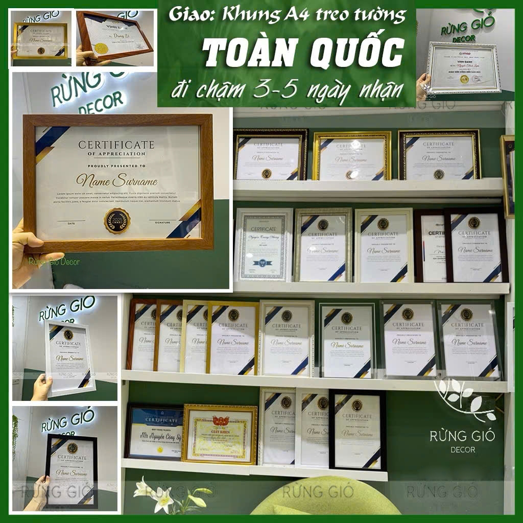 1 A4 certificate frame with 2-3cm border, fits 21x30cm certificate ...