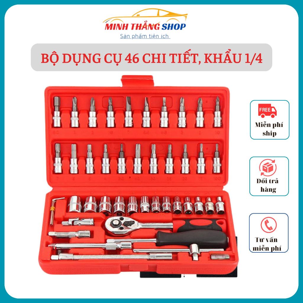 46-piece multi-purpose bolt and screw opener tool set, repairing cars ...