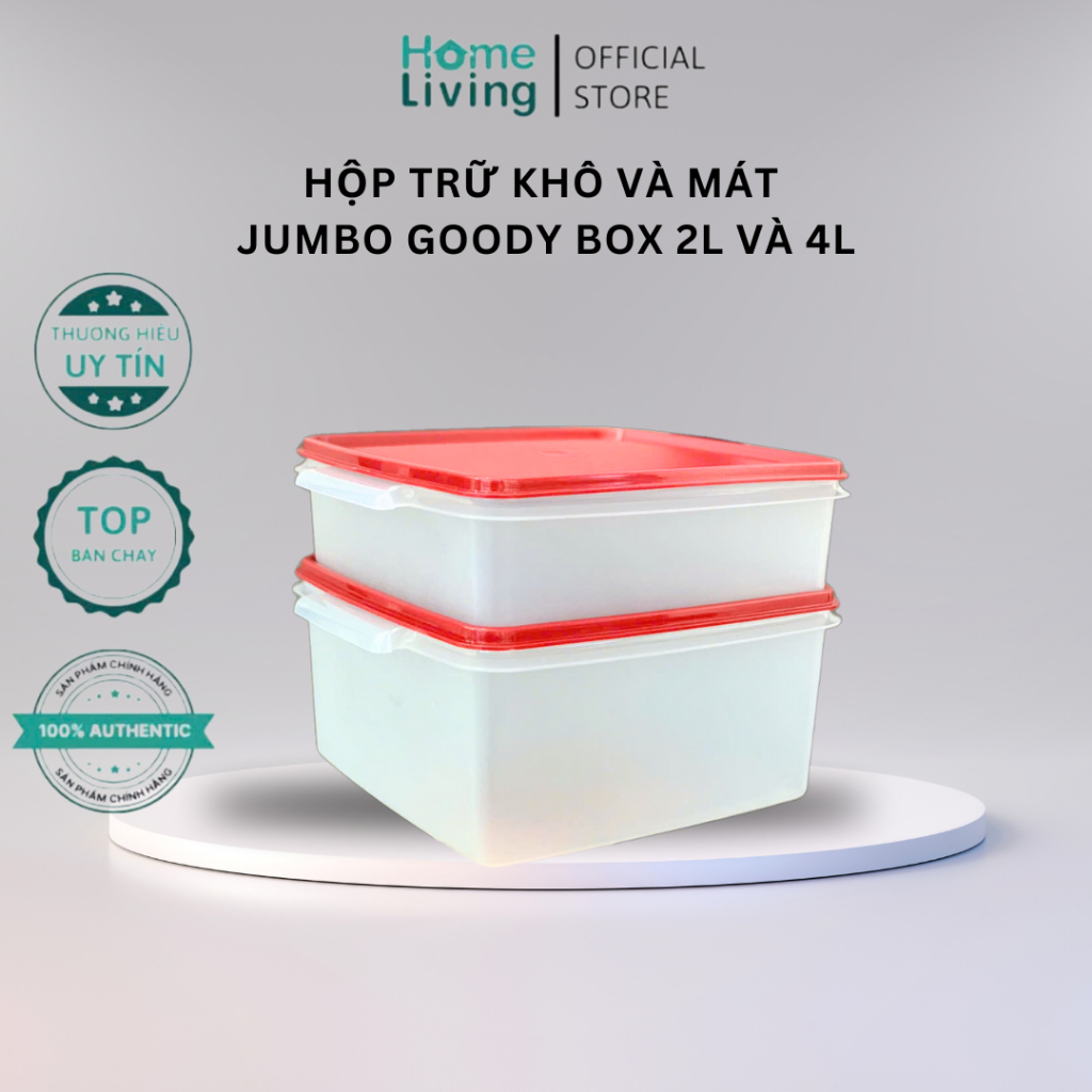Set of 2 TUPPERWARE Jumbo Goody Box Dry and Cool Storage Boxes Capacity ...