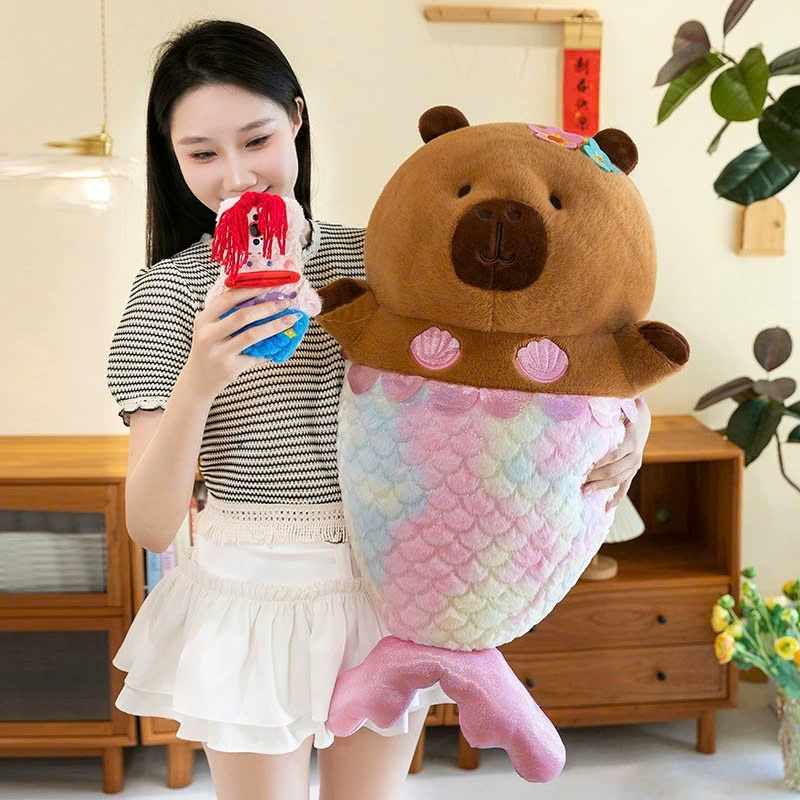 Mermaid Capybara TEDDY BEAR, cute Capy Mermaid stuffed toy gift GABO ...