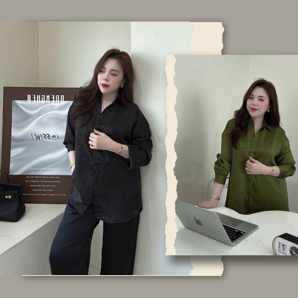 Smooth shirt made of thick, soft wood grain silk fabric, elegant and ...