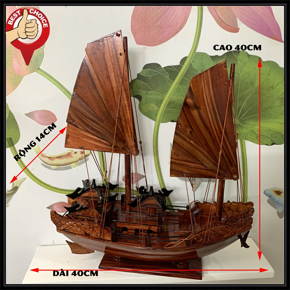 [Length 40cm - Melaleuca Wood] Ha Long ship model - wooden boat for ...