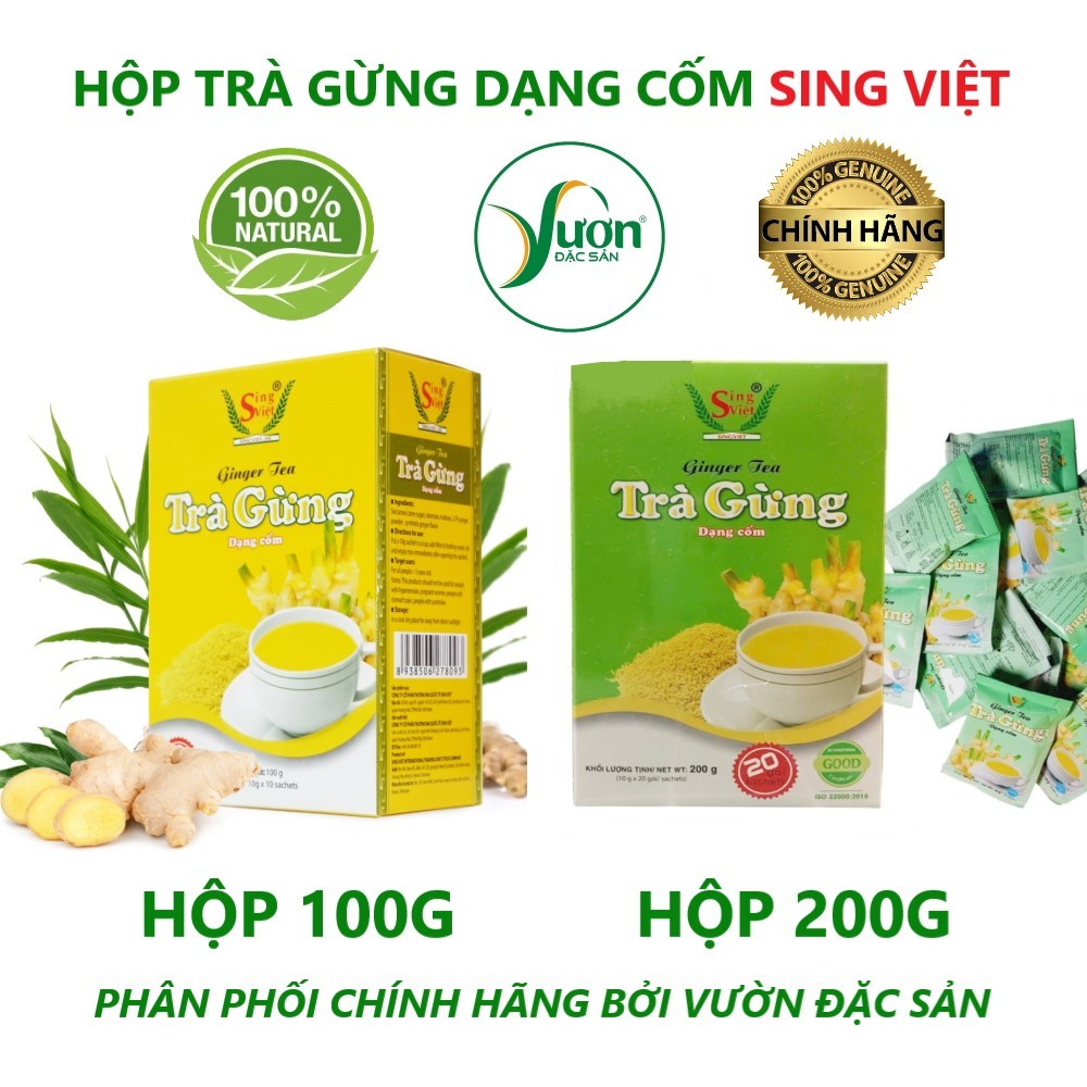 Sing Viet ginger tea in granule form (100g yellow box, 200g green box ...