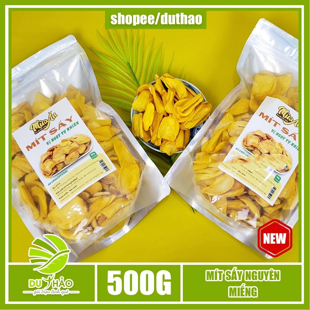 Hang Nguyen Crispy Dried Jackfruit, Sweet and Crispy Thick Wings, 500g bag with clear origin ...