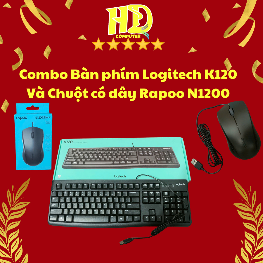 Combo Rapoo N1200 mouse and GENUINE Logitech K120 keyboard | Shopee ...